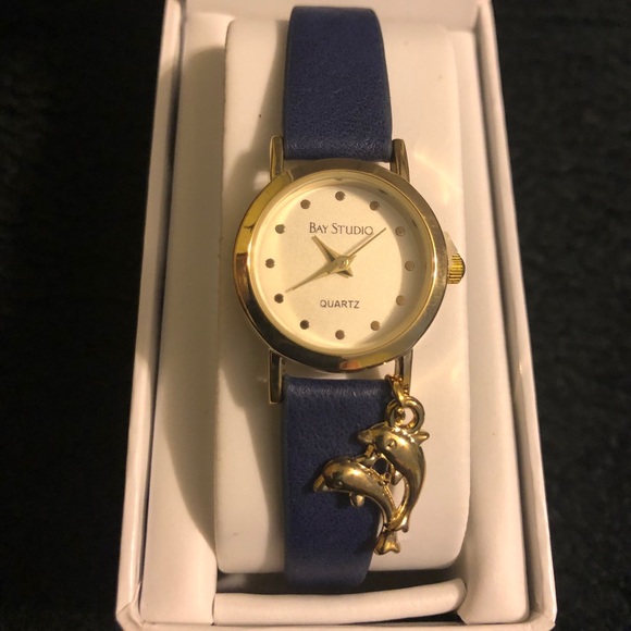 Bay Studio | Jewelry | Bay Studio New In Box Navy And Gold Dolphin ...
